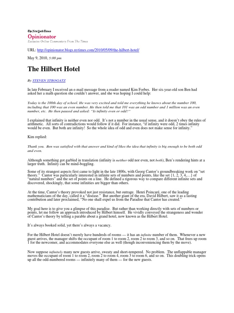 Hilbert Hotel Math | PDF | Infinity | Real Number
