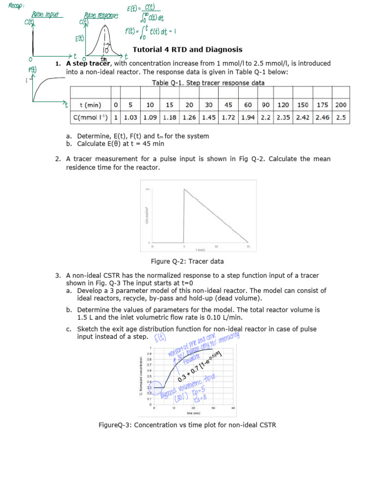 Tutorial 4 RTD and Diagnosis | PDF | Process Engineering | Chemical ...