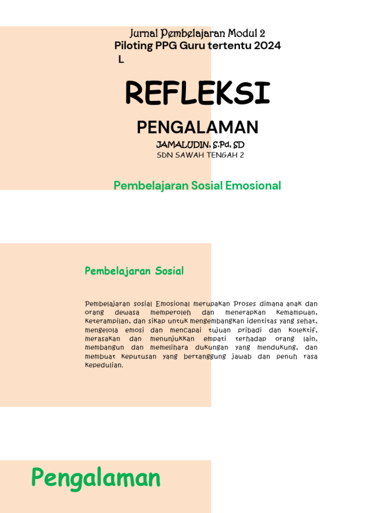 Aksi Nyata Modul 2 Refleksi PSE - Jamaludin | PDF