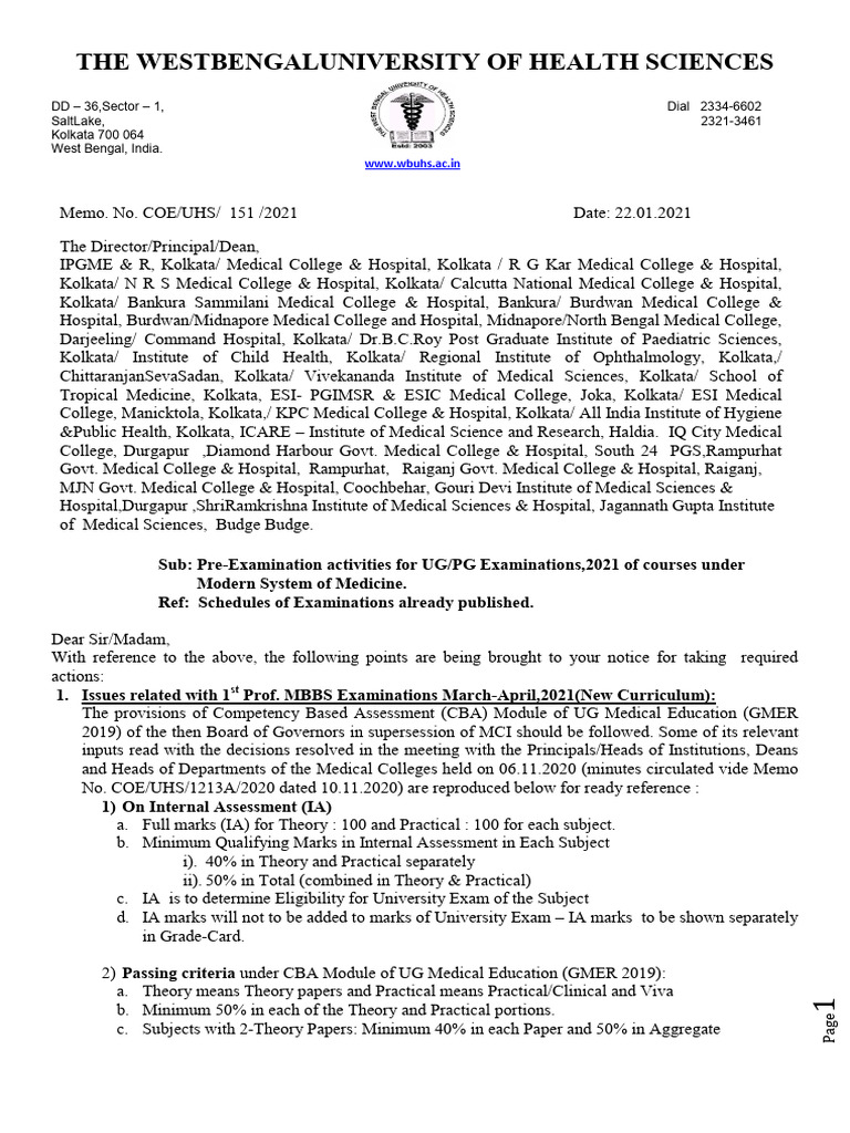 Pre Examination Activities For UG PG Examinations2021 | PDF | Kolkata ...