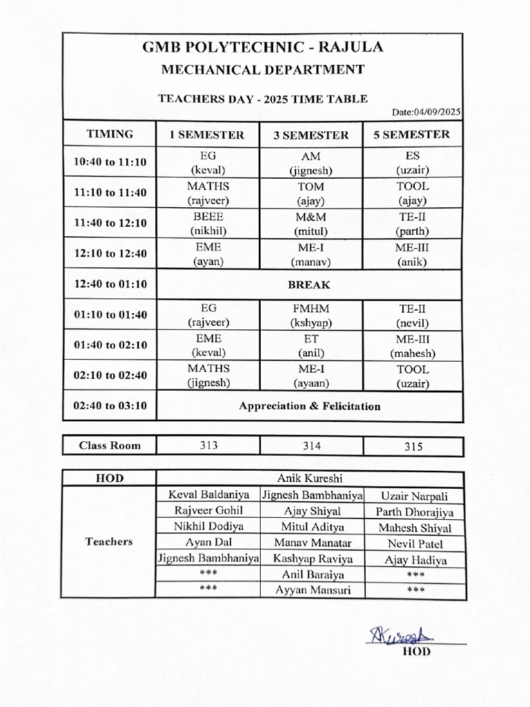 Time Table | PDF