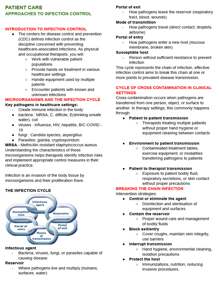 Infection Control in Patient Care | PDF | Infection | Pathogen