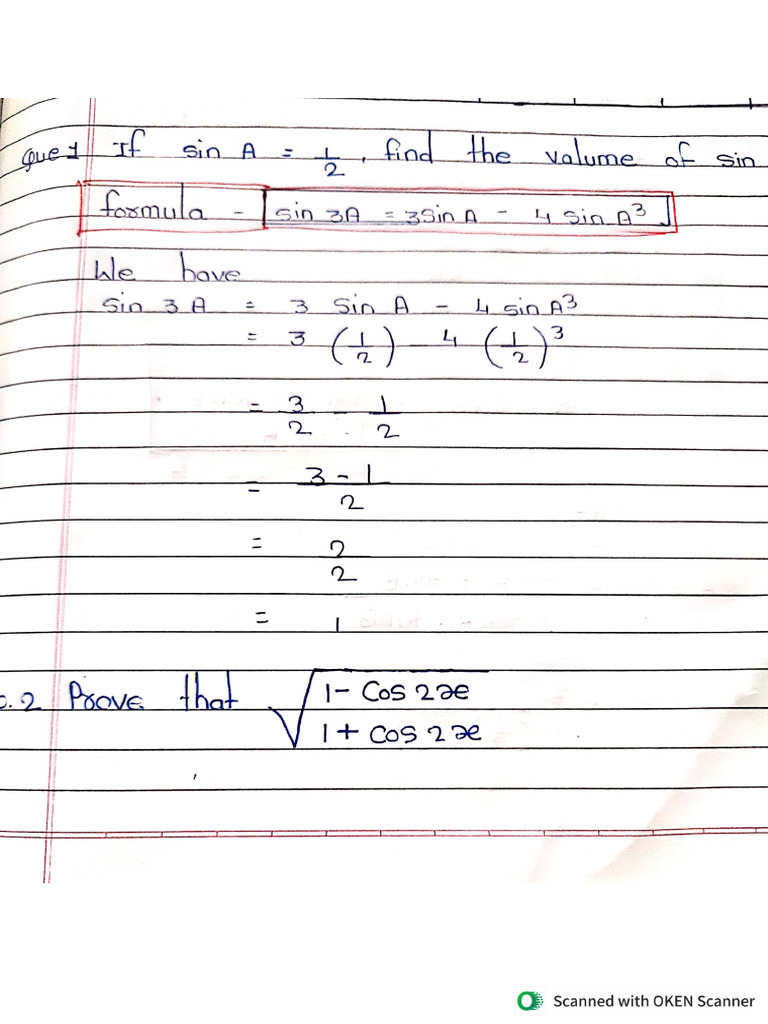 Assignment - 2, Unit - Trigonometry | PDF