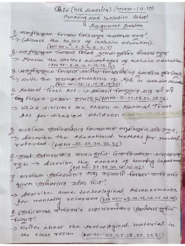 B.ed 4th Sem - Assignments | PDF