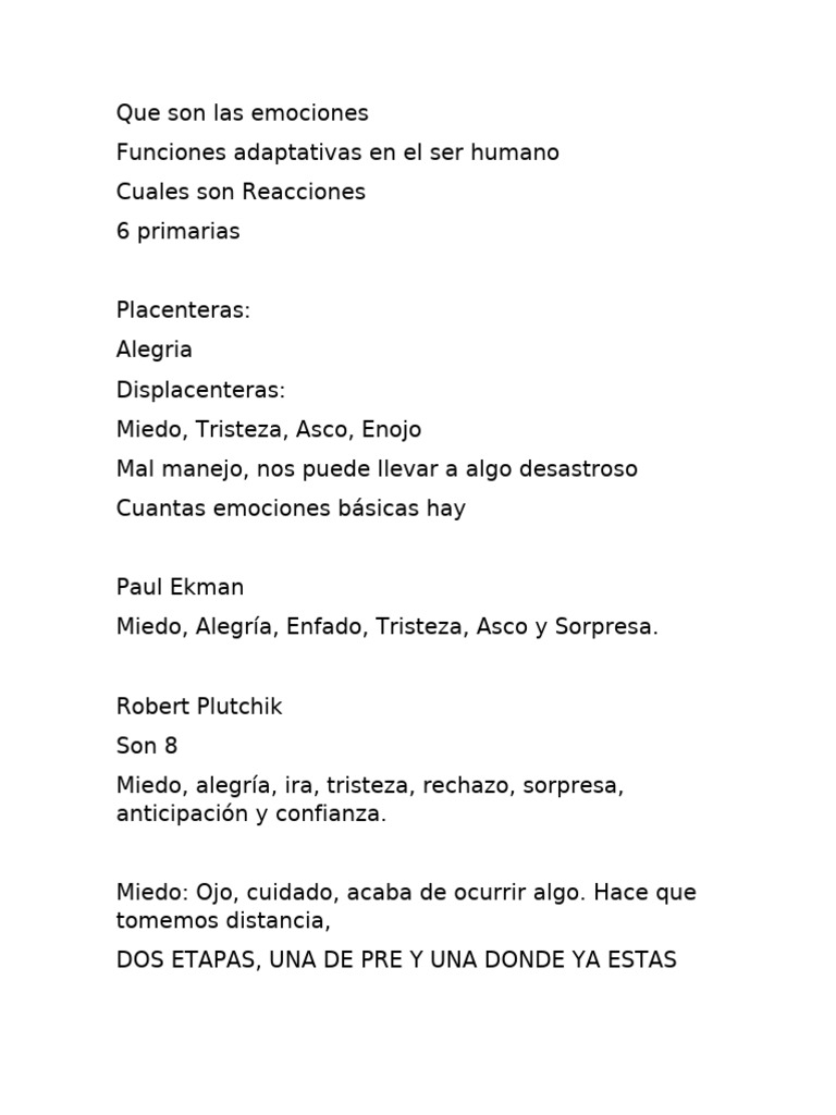 Emociones: Tipos y Funciones Adaptativas | PDF