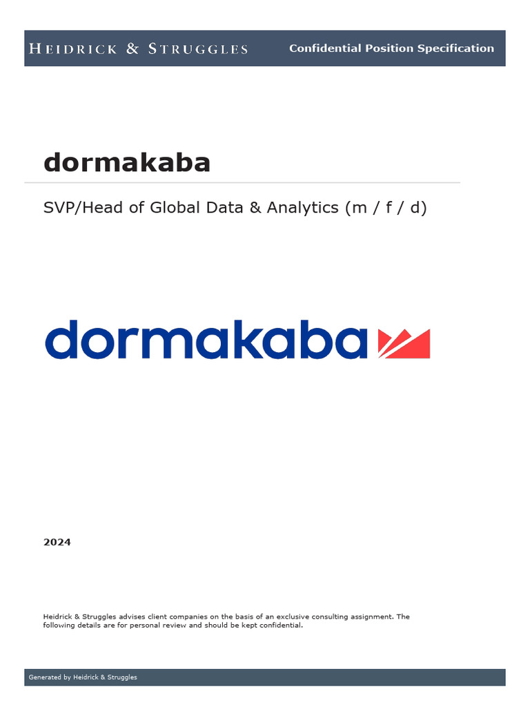 SVP Head of Global Data & Analytics Role | PDF | Analytics | Leadership