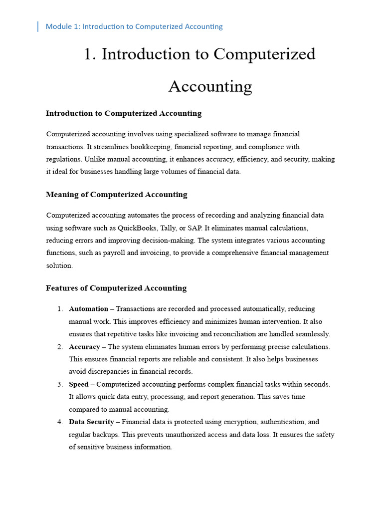 Computerized Accounting Overview | PDF | Computer Security | Security