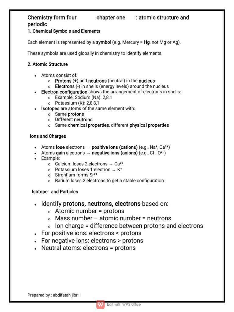 Activity One Periodic Table | PDF | Ion | Atoms