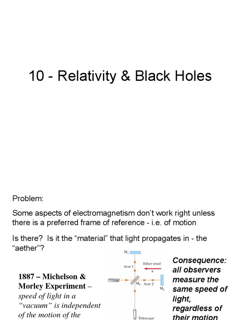 10 - Relativity & Black Holes | PDF | Black Hole | Gravity