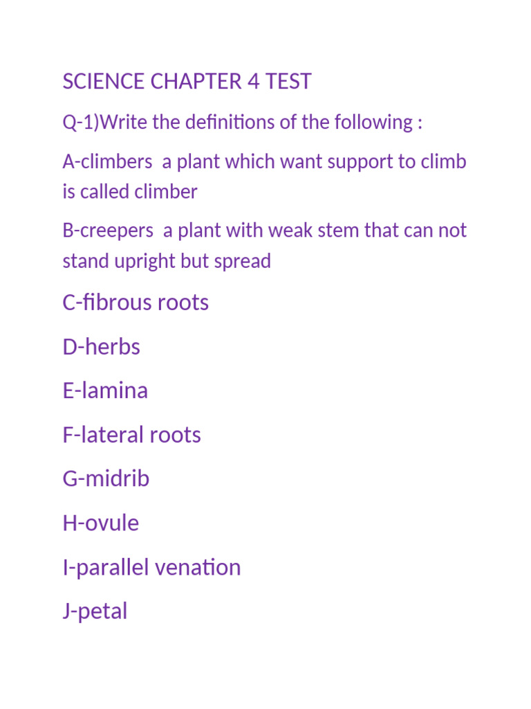 Science Chapter 4 Test | PDF