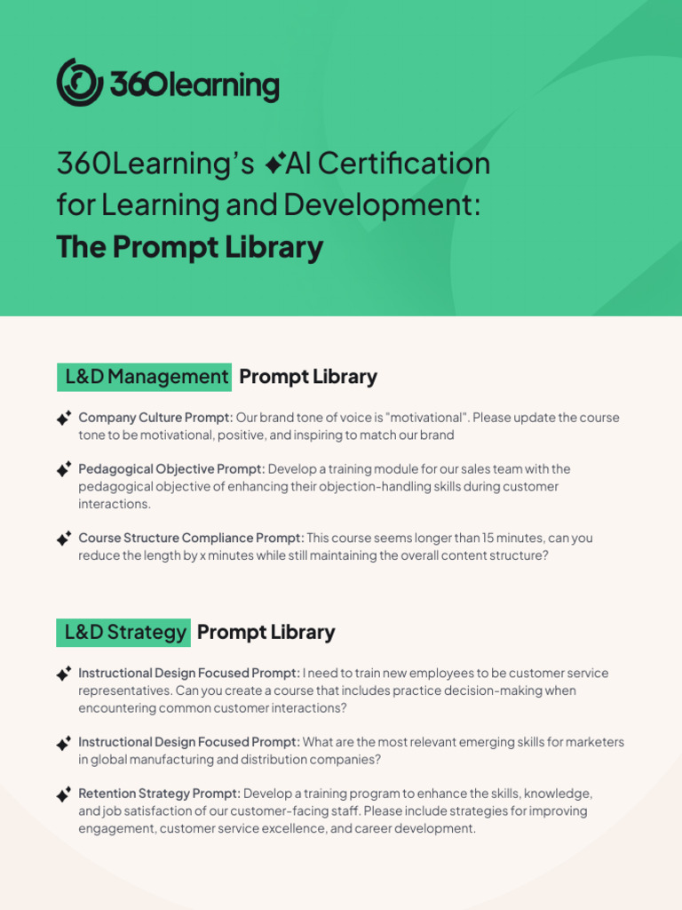 AI-Powered L&D Prompt Library Guide | PDF | Educational Technology ...