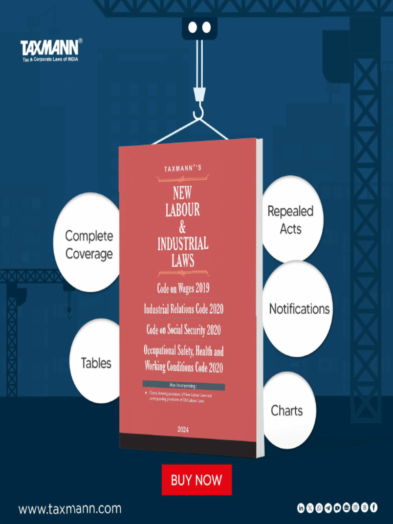 Taxmann's New Labour & Industrial Laws 2024 Edition Comp | PDF