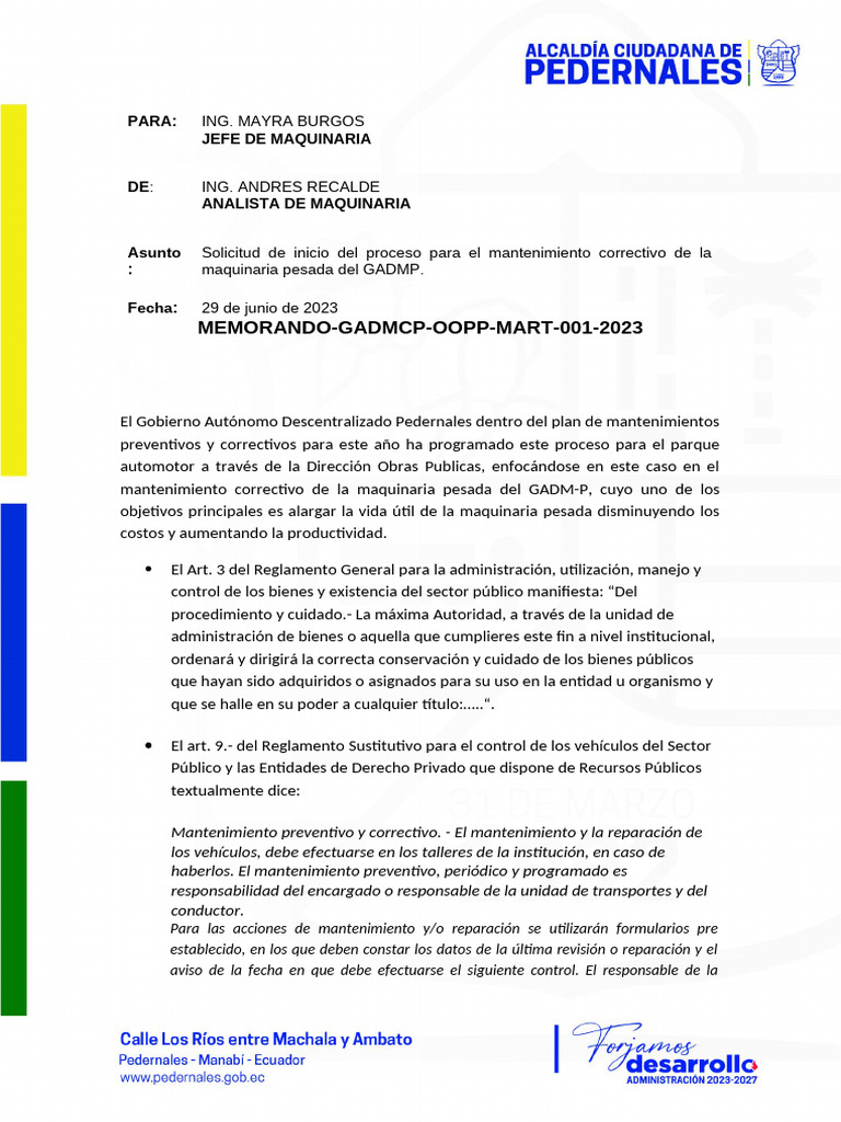 Inico de Proceso Maquinaria Pesada | PDF