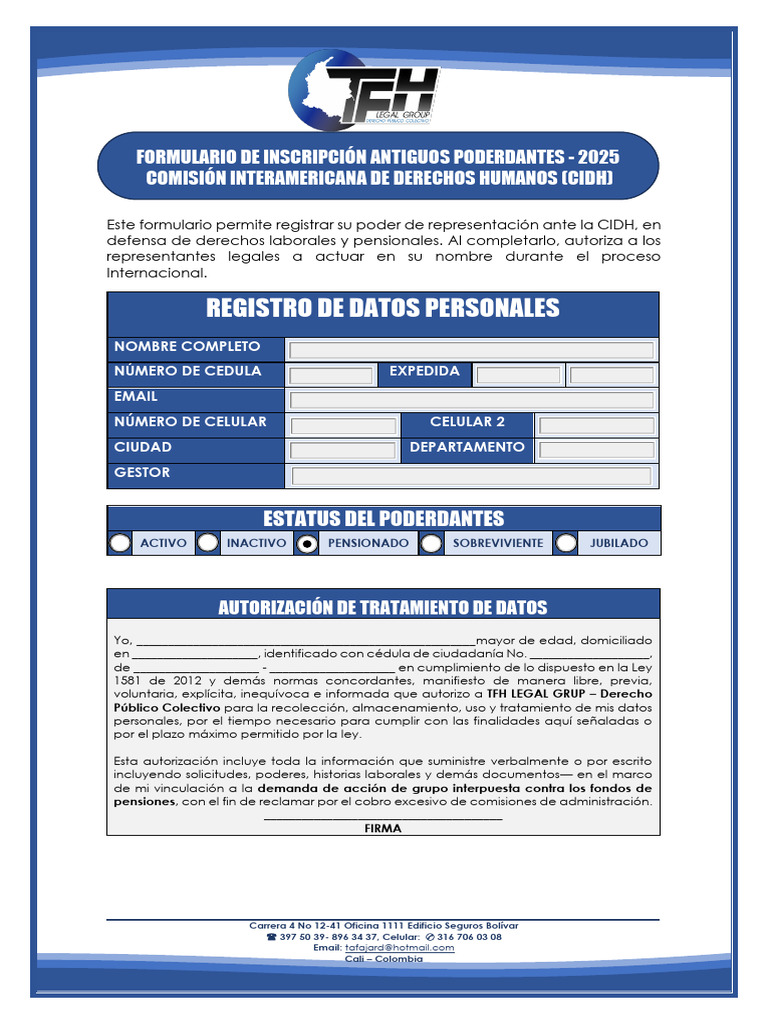 Poder para La Cidh Persona Natural Poderdantes Que Ya Habian Otorgado ...