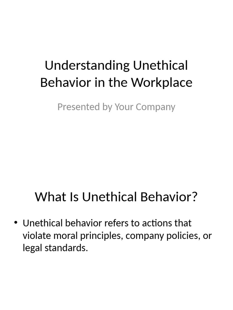 Understanding Unethical Behavior | PDF