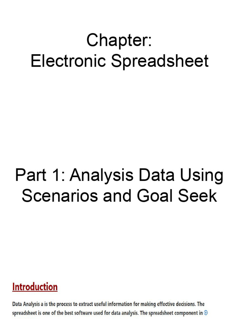 Electronic Spreadsheet | PDF