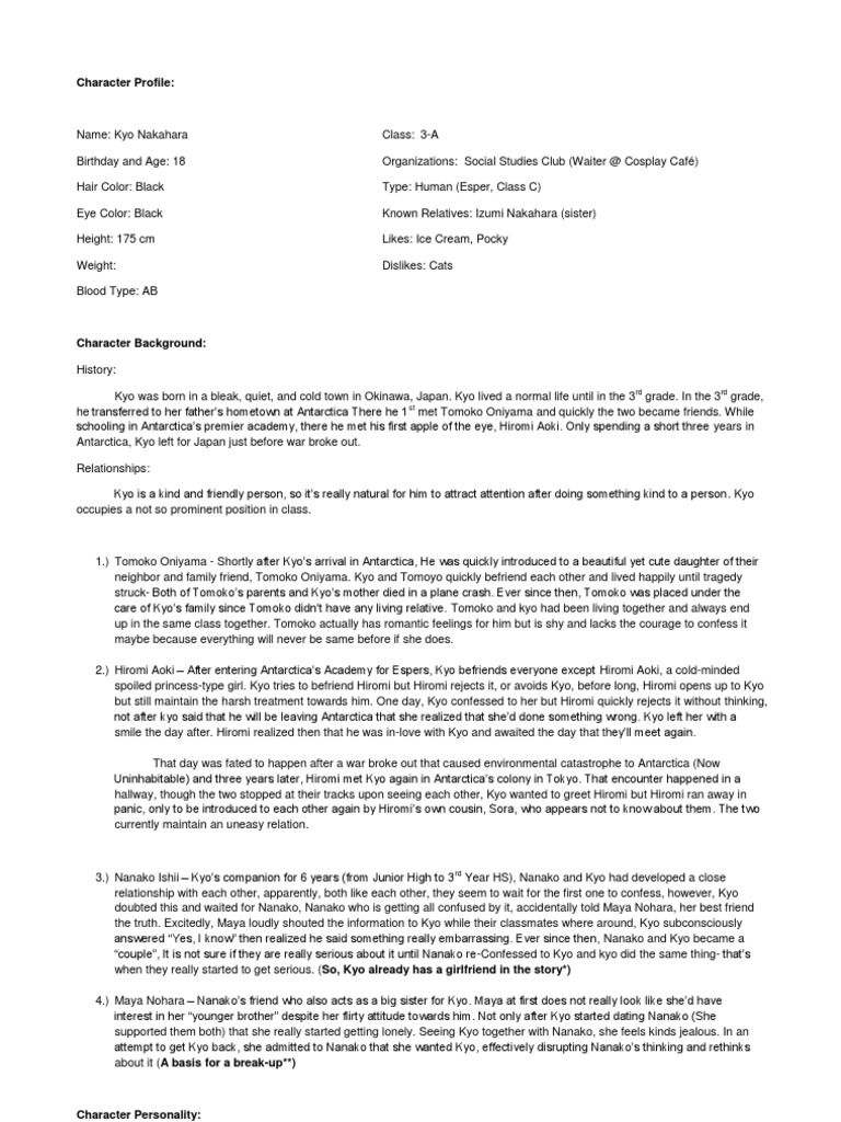 Character Profile:: RD RD ST | PDF