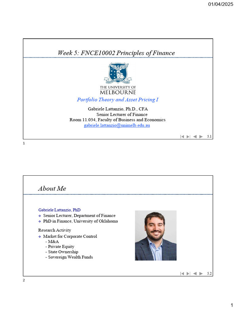 Lec05-PortTheory-2 Slides Per Page | PDF | Diversification (Finance ...