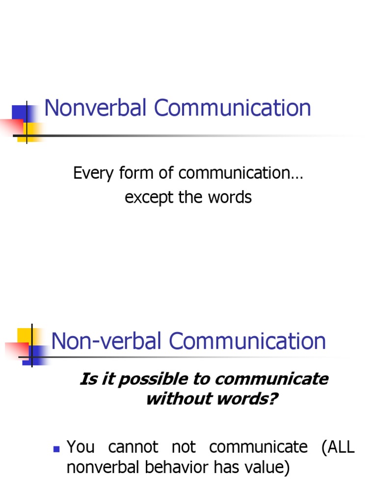Nonverbal Communication - MBA I | PDF | Nonverbal Communication | Body ...