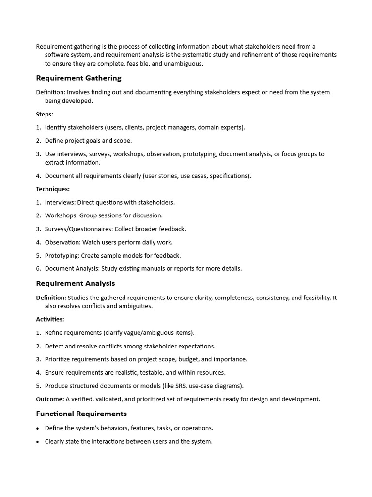 Requirement Gathering and Analysis Guide | PDF | Use Case | Software