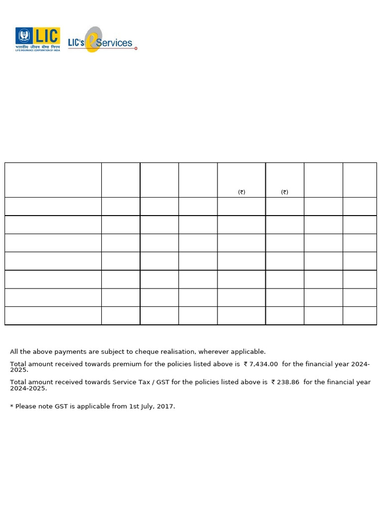 LIC Receipt 24 25 | PDF | Service Industries | Private Sector