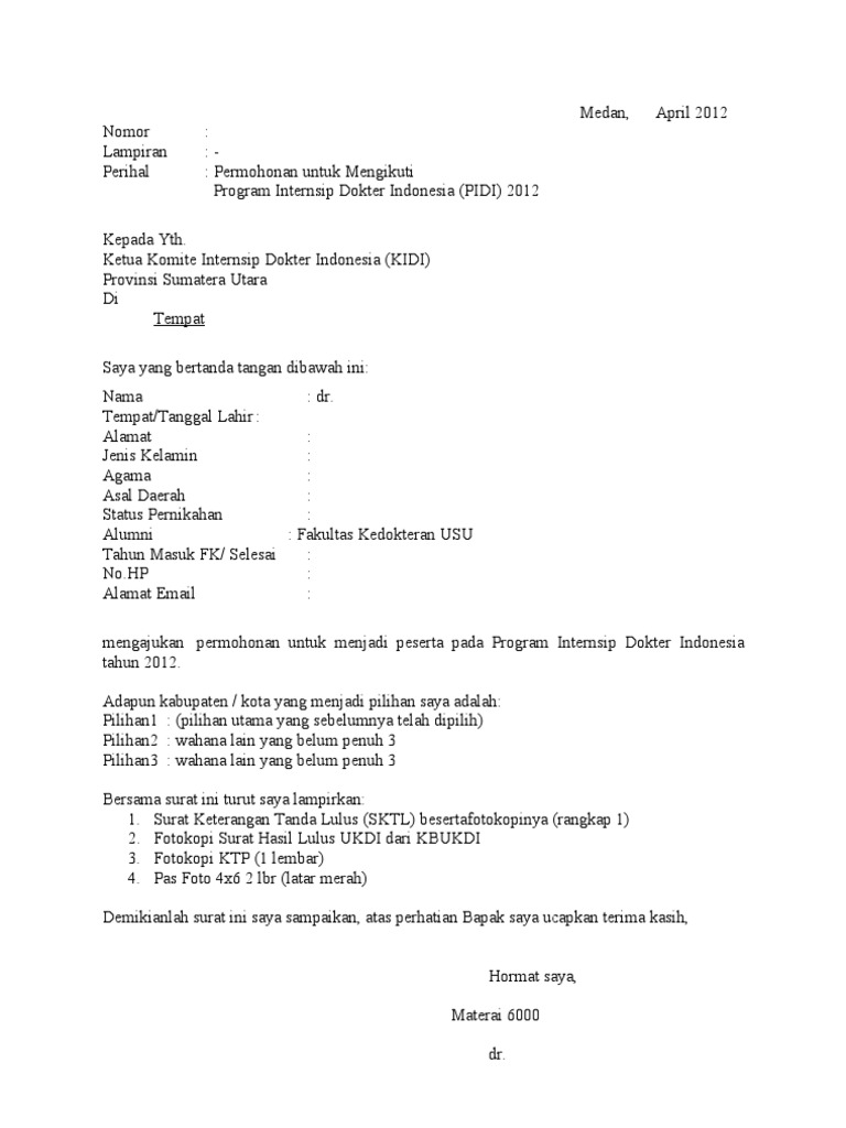Surat Keterangan Mengikuti Internship | PDF