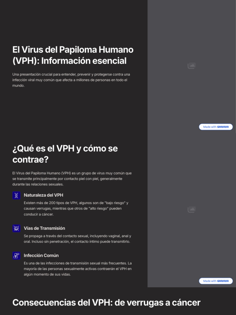 El Virus Del Papiloma Humano VPH Informacion Esencial | PDF ...