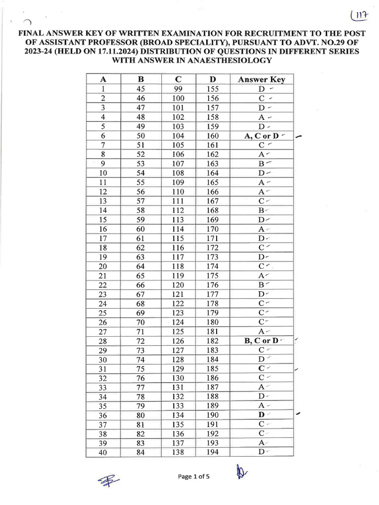 Final Ans Key | PDF