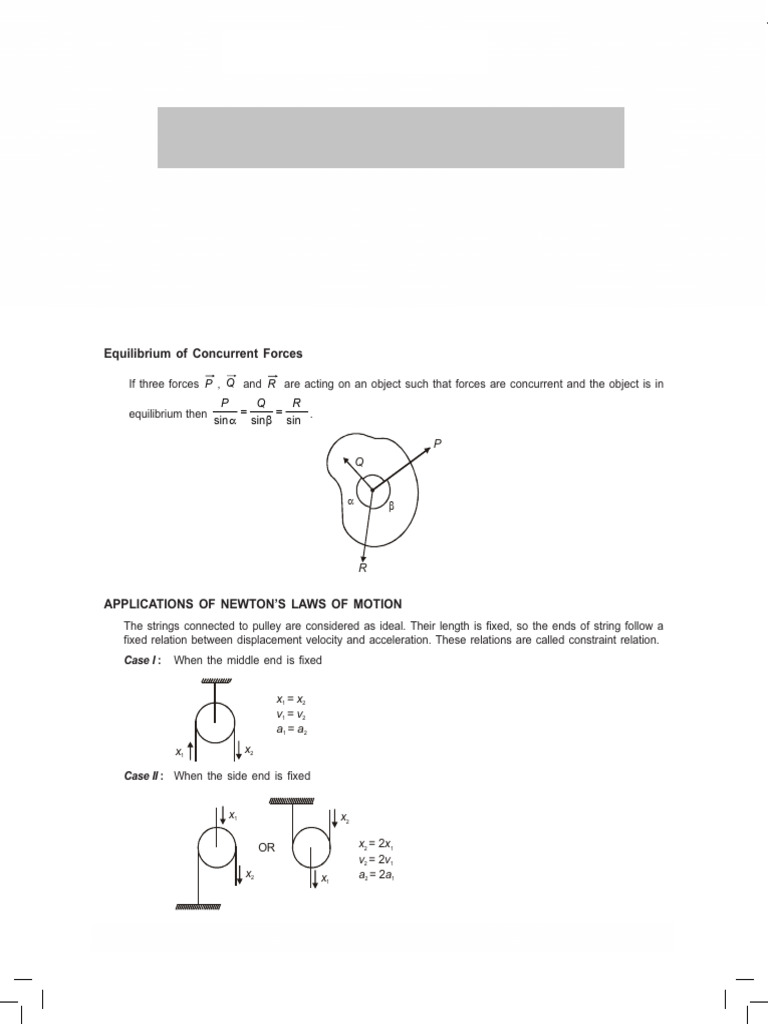 Laws of Motion: Rapid Revision & Formula Bank | PDF | Force ...