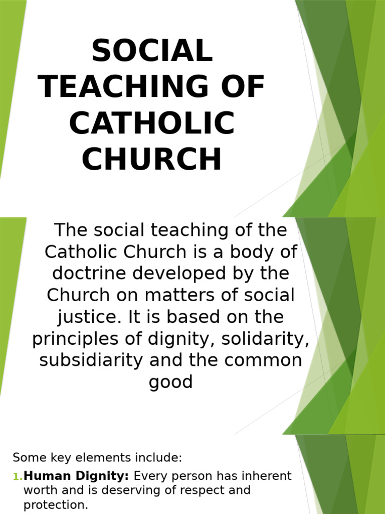 Social Teaching of Catholic Church | PDF