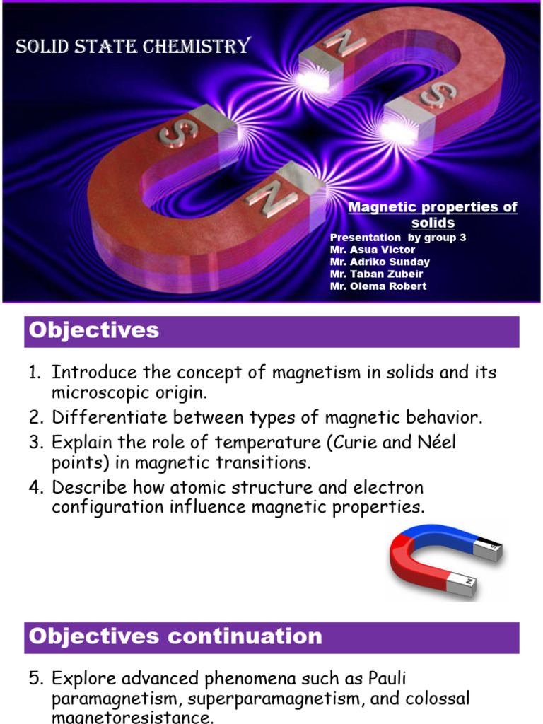 Magnetic Properties of Solids | PDF | Magnetism | Ferromagnetism