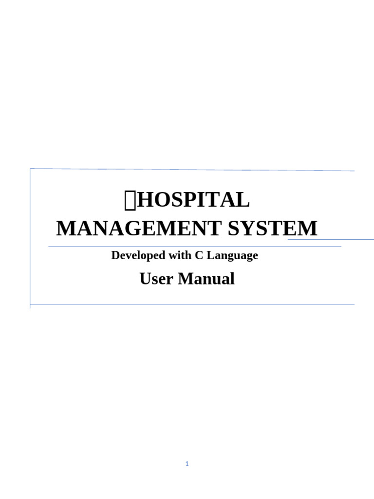 Hospital Management System User Manual | PDF | Hospital | Computer File