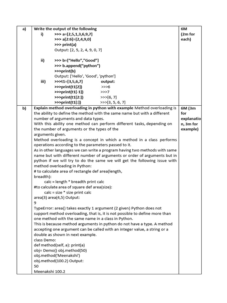 6 marks pwp | PDF | Class (Computer Programming) | Inheritance (Object Oriented Programming)