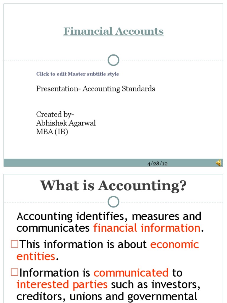 Financial Accounts: Presentation-Accounting Standards | PDF | Finance ...