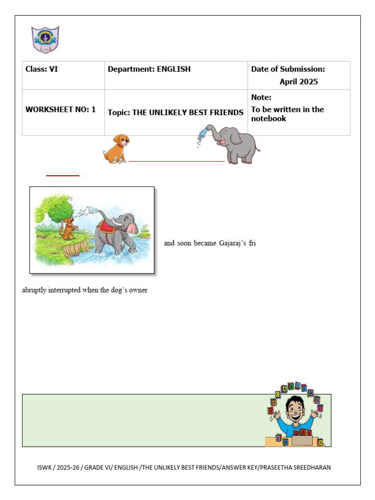 5270447-The Unlikely Best Friends - Answer Key | PDF | Interpersonal ...