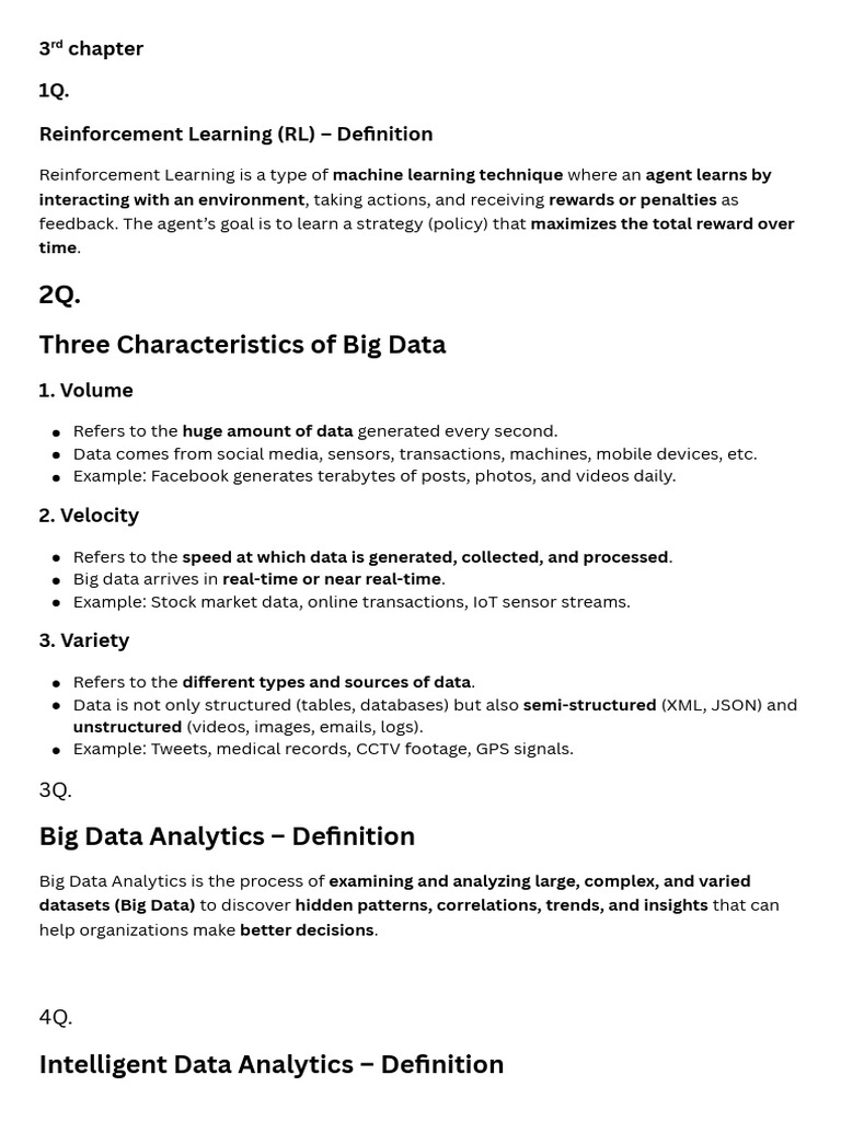 Reinforcement Learning (RL) - Definition | PDF | Big Data | Analytics