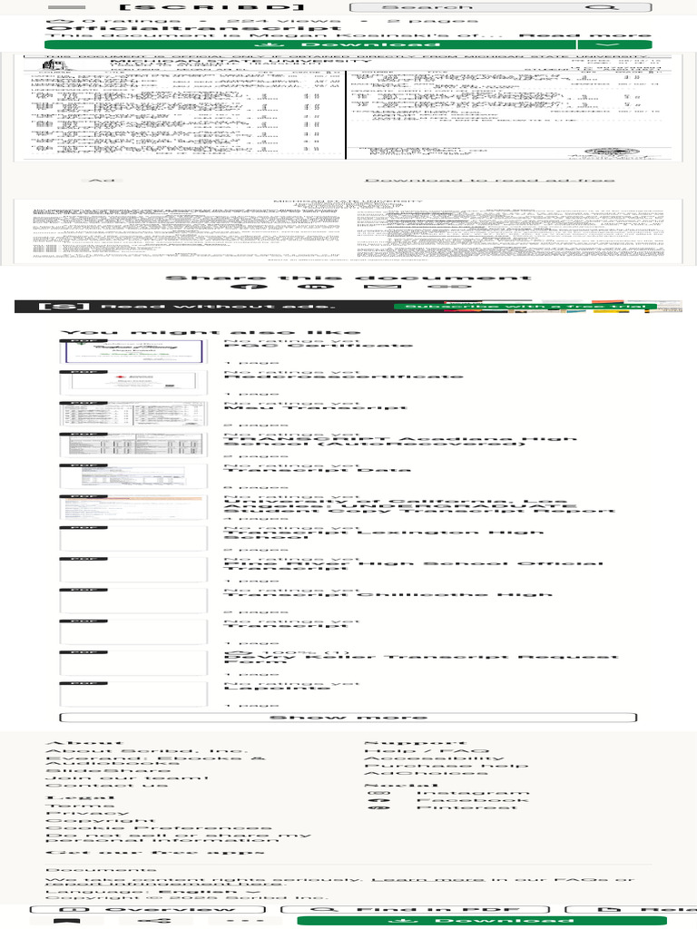 Officialtranscript PDF Grading (Education) Postgraduate Education | PDF | Course Credit | Academia