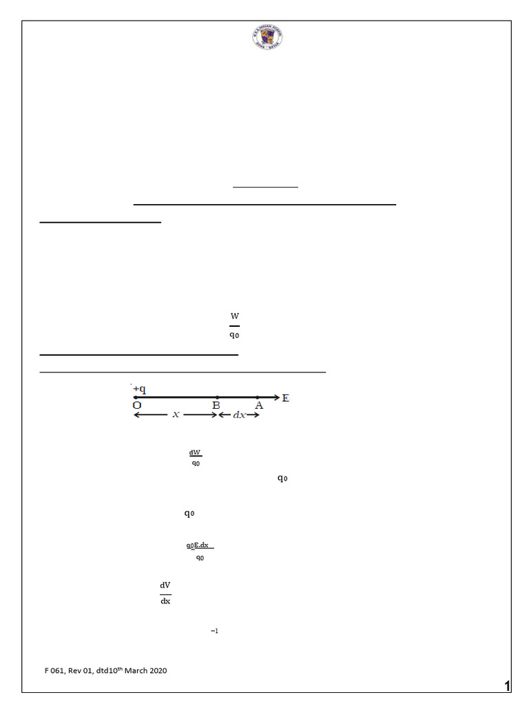 Electrostatic Potential and Capacitance. | PDF | Electric Field | Voltage