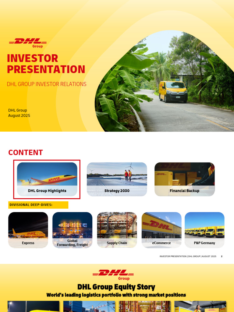 DHL Group Q2 2025 Roadshow Presentation | PDF | Dividend | Mergers And Acquisitions