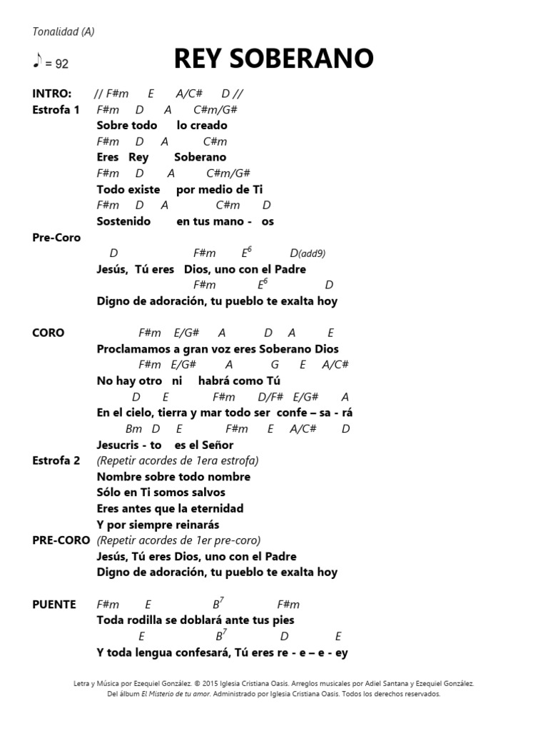 Acordes de "Rey Soberano" | PDF | Creencia religiosa y doctrina ...