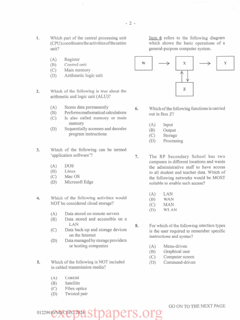 Past Paper Multiple Choice 3-6 | PDF