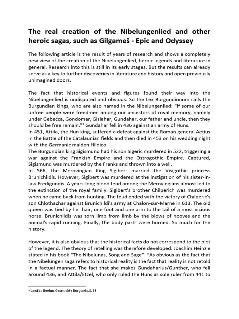 The Real Creation of The Nibelungenlied | PDF
