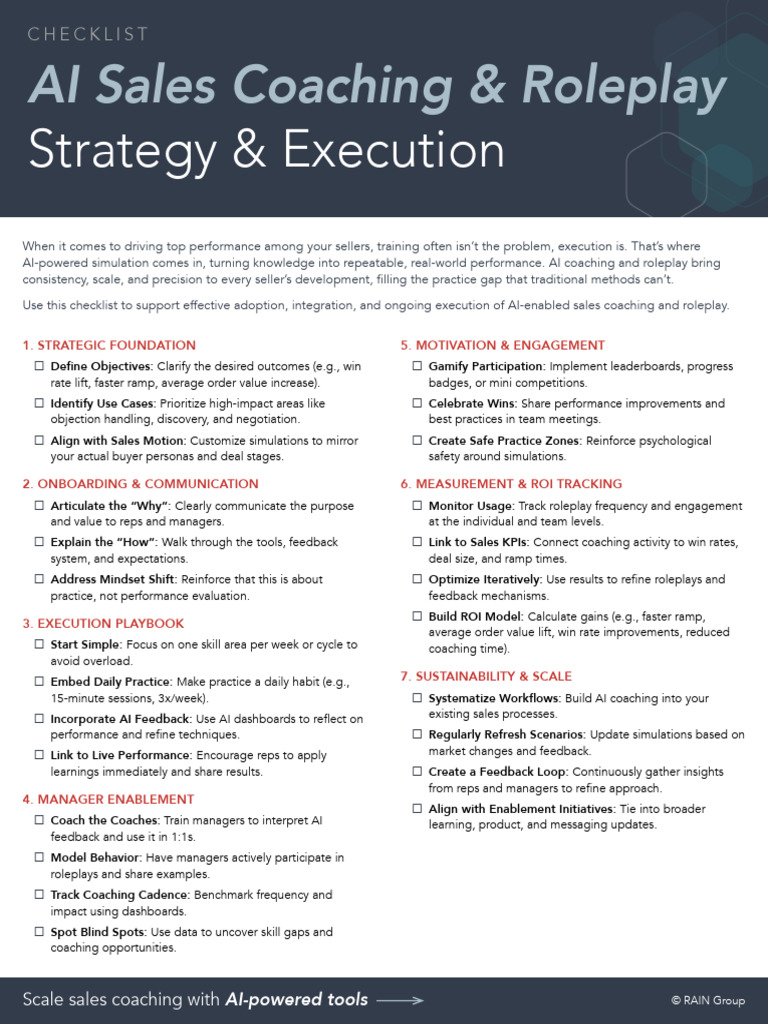 AI-Powered Sales Coaching Checklist | PDF | Artificial Intelligence ...