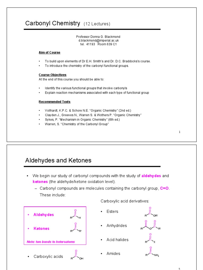 Carbonyl Chemistry | Download Free PDF | Aldehyde | Ketone