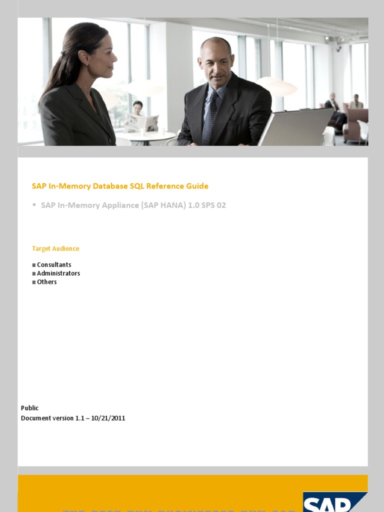 SAP In-Memory Database SQL Reference Guide | PDF | Copyright | Software