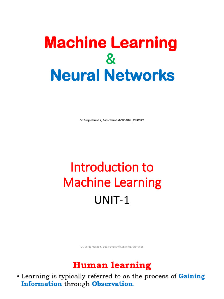 Introduction to Machine Learning Concepts | PDF | Machine Learning ...