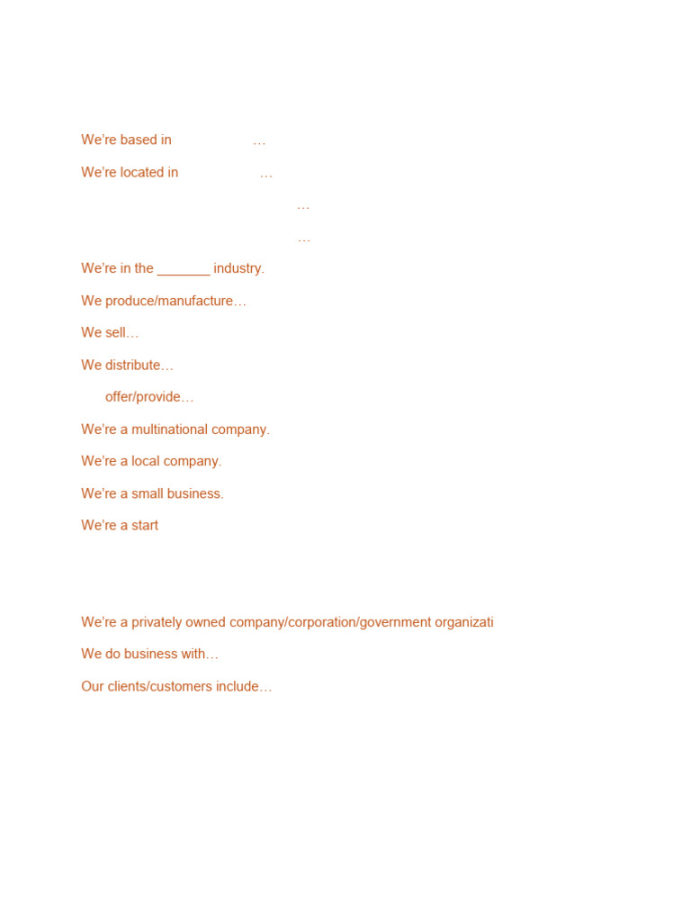 Describing Your Company | PDF