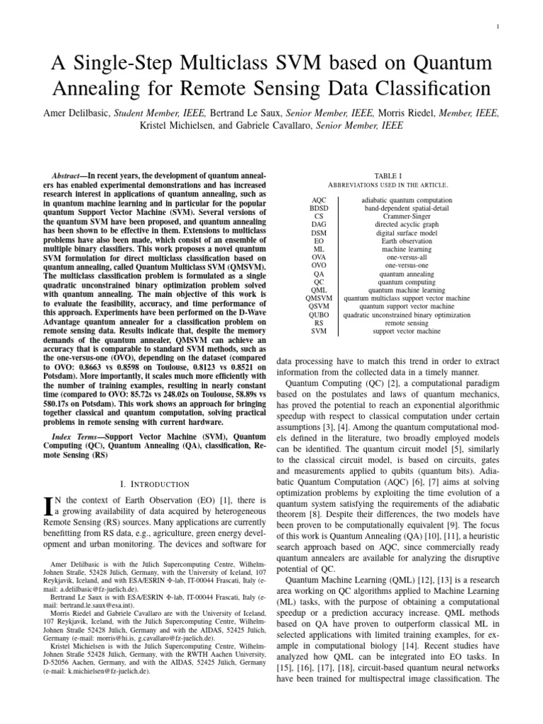A Single-Step Multiclass SVM Based On Quantum Annealing For Remote Sensing Data Classification ...