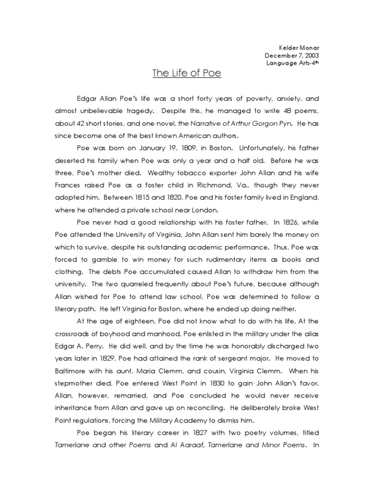 Kelder's Poe Evaluation | PDF | Edgar Allan Poe | Poetry