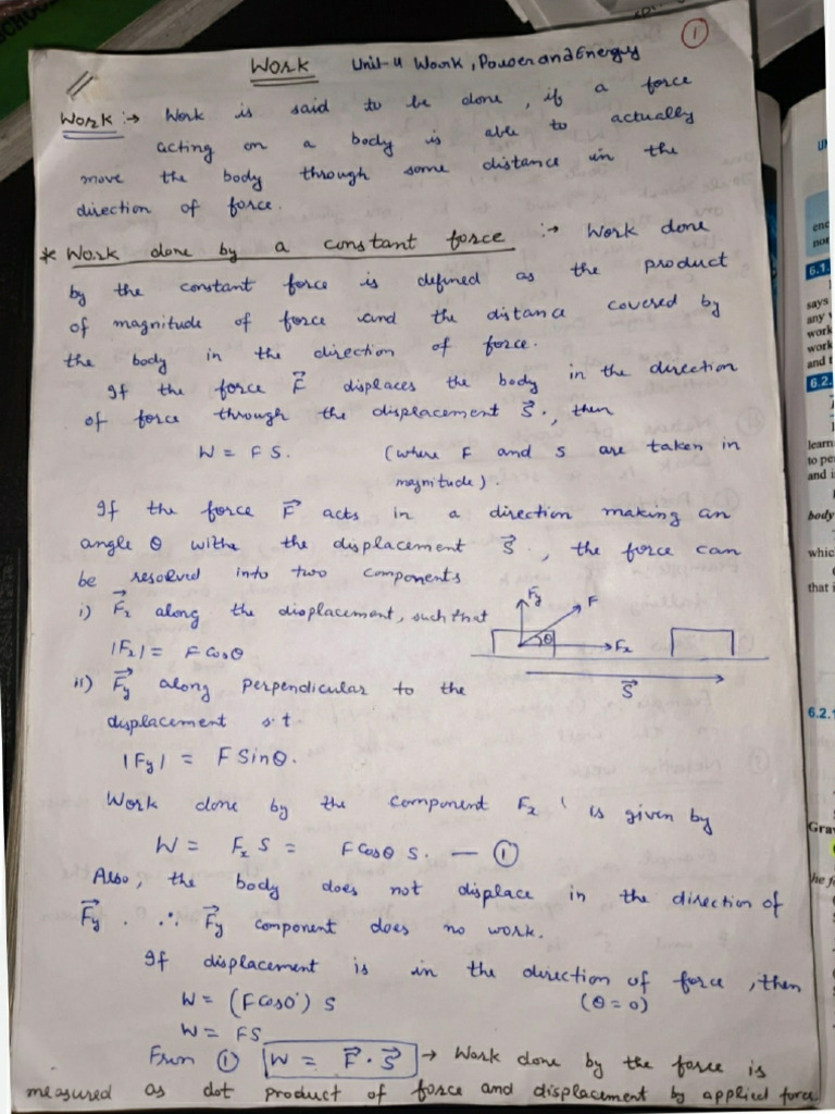 Unit-4 (Work, Energy and Power (Except 2 Topics) ) | PDF